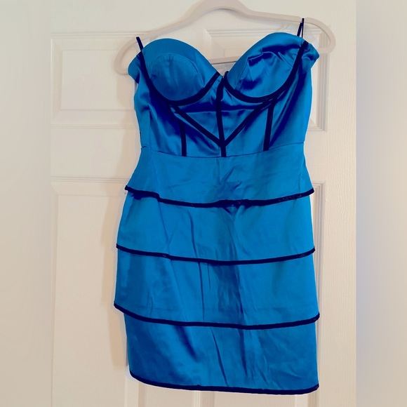 2B Bebe | Dresses | 2b Bebe Electric Blue And Black Mini Dress | Poshmark